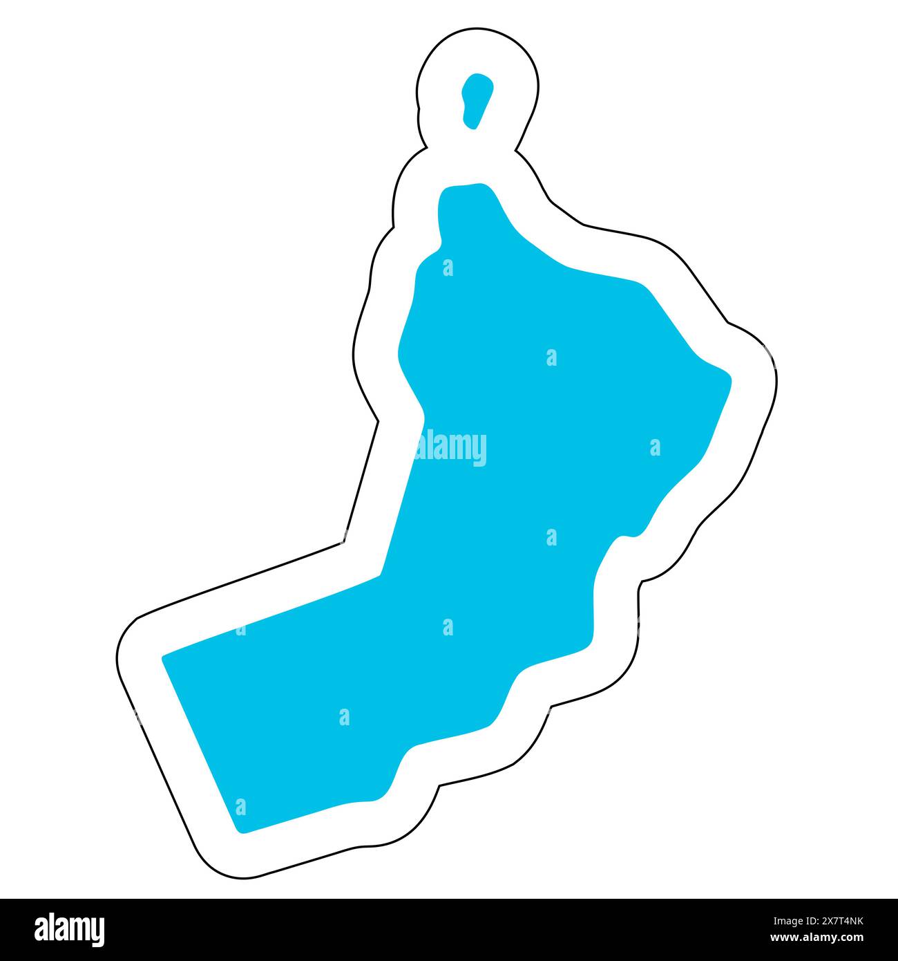 Oman country silhouette. High detailed map. Solid blue vector sticker ...