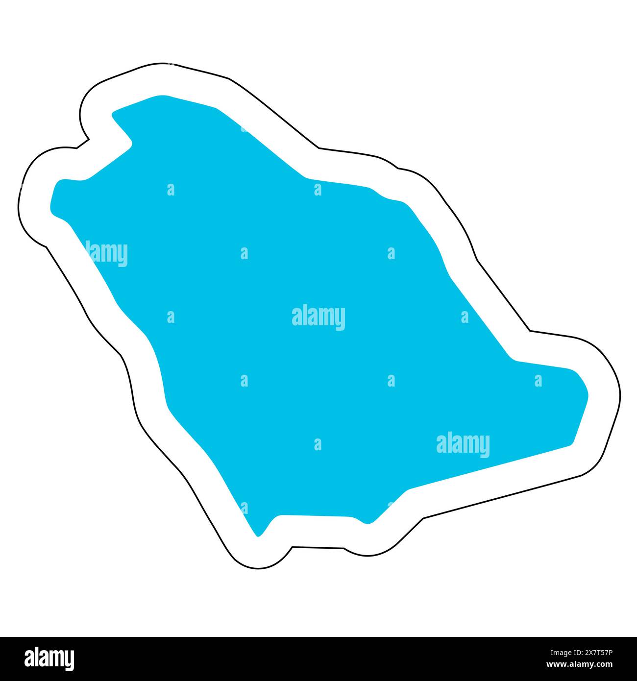 Saudi Arabia country silhouette. High detailed map. Solid blue vector ...