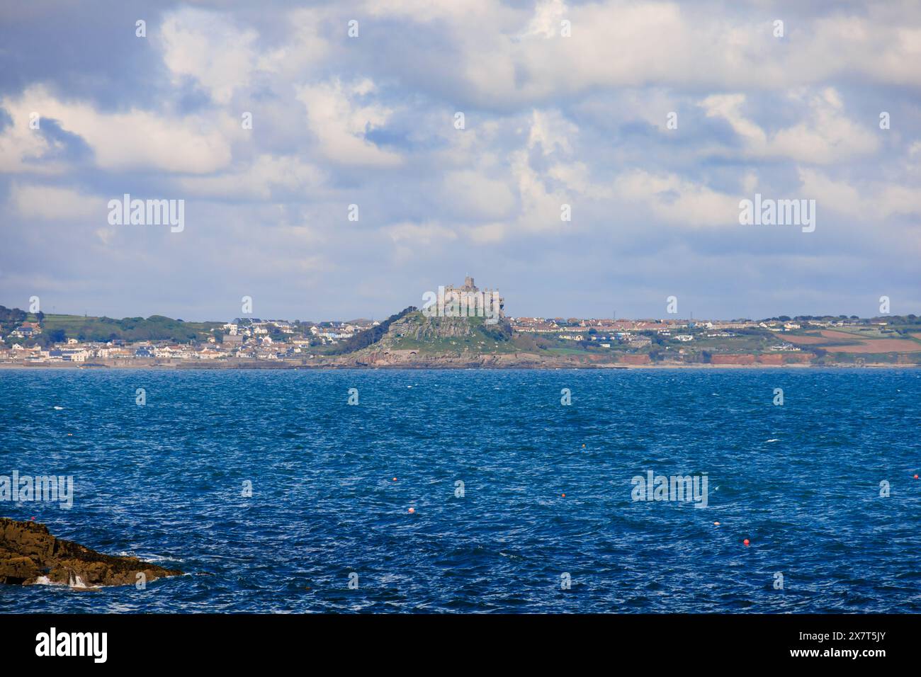 St Michael's Mount seen from Mousehole, Marazion, Cornwall, West ...