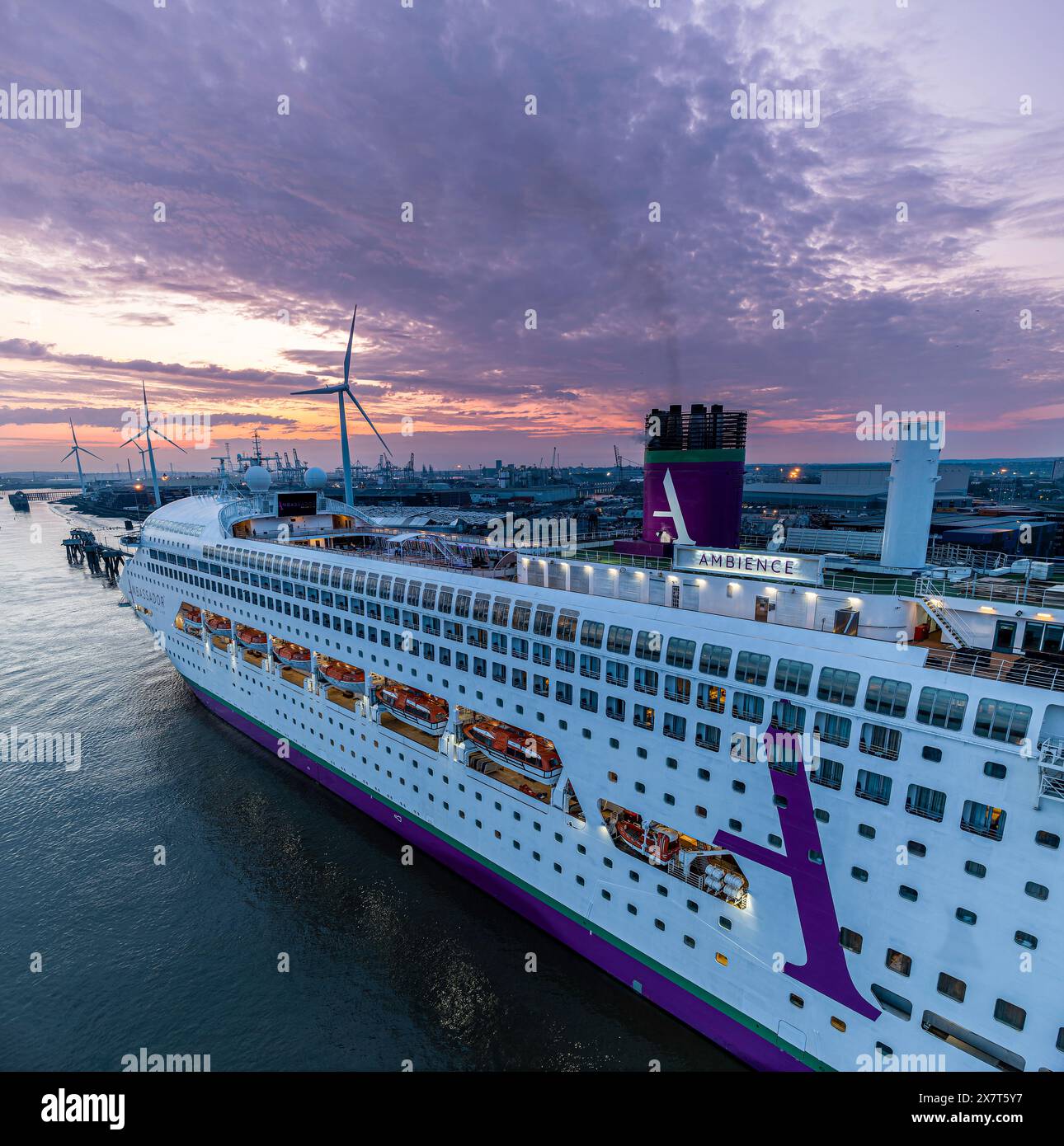 Cruise ship Ambience operated by Essex based Ambassador cruise line ...