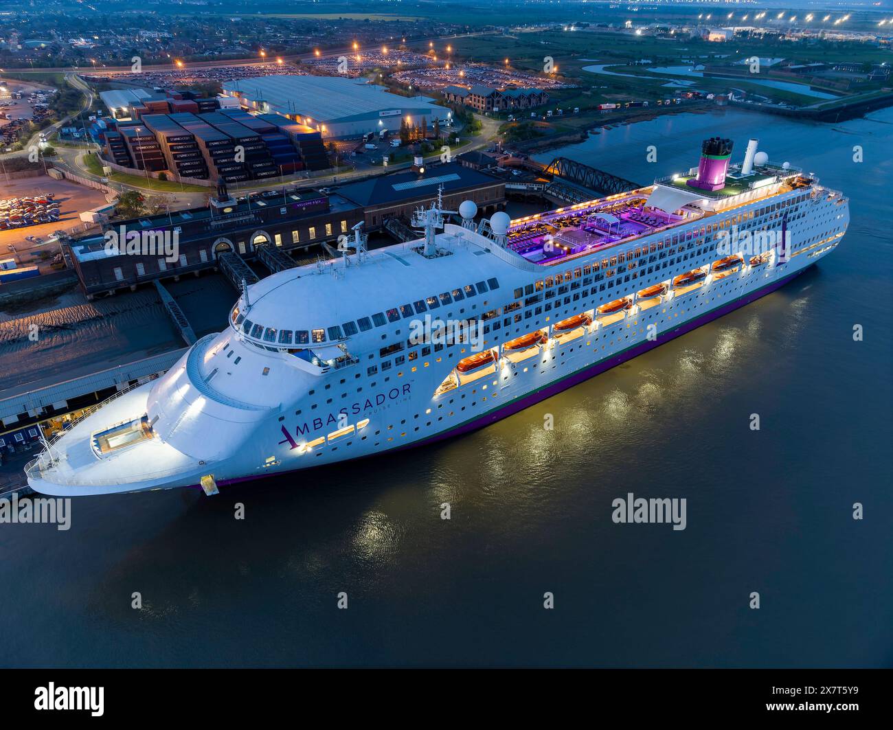 Cruise ship Ambience operated by Essex based Ambassador cruise line ...