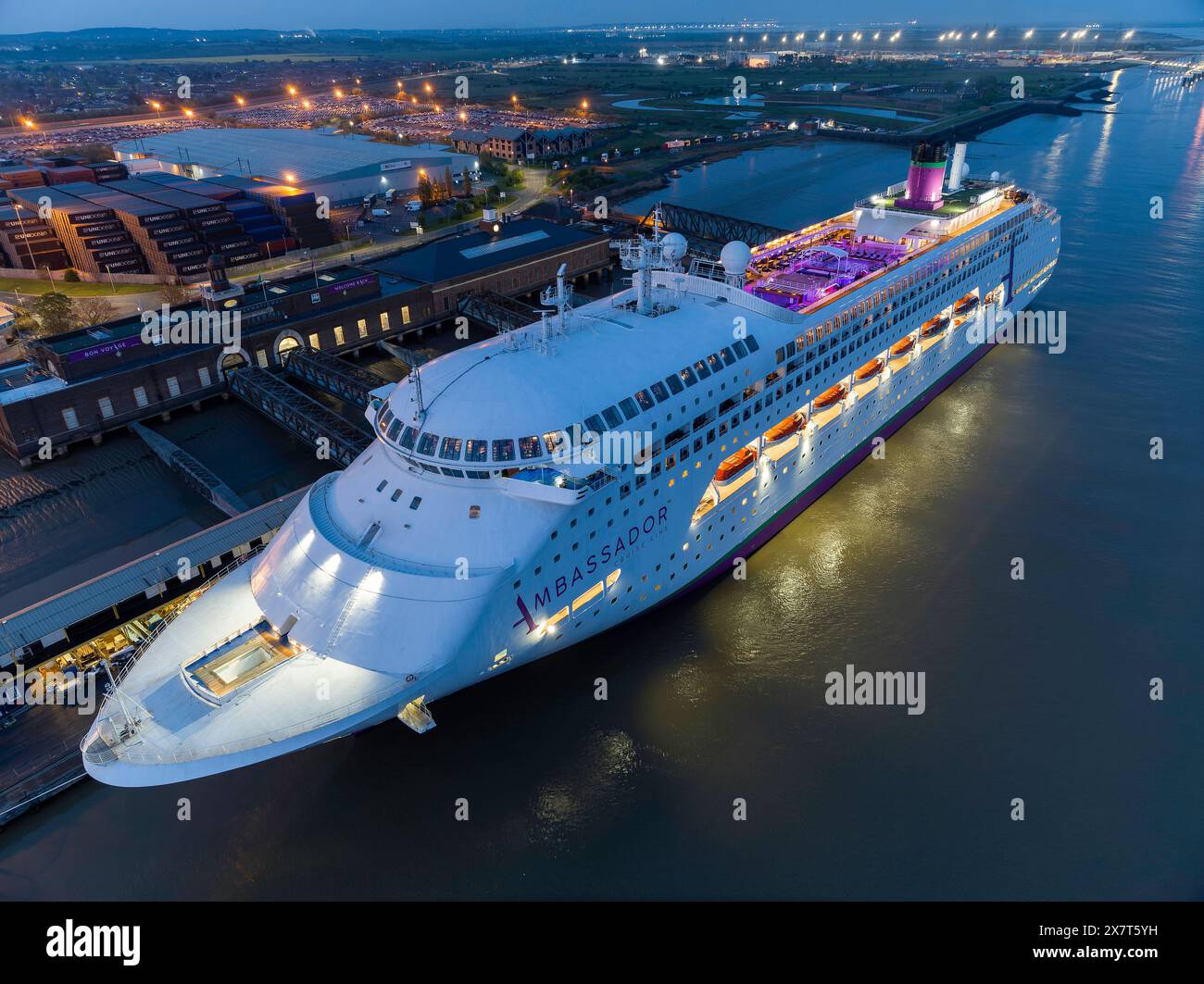 Cruise ship Ambience operated by Essex based Ambassador cruise line ...