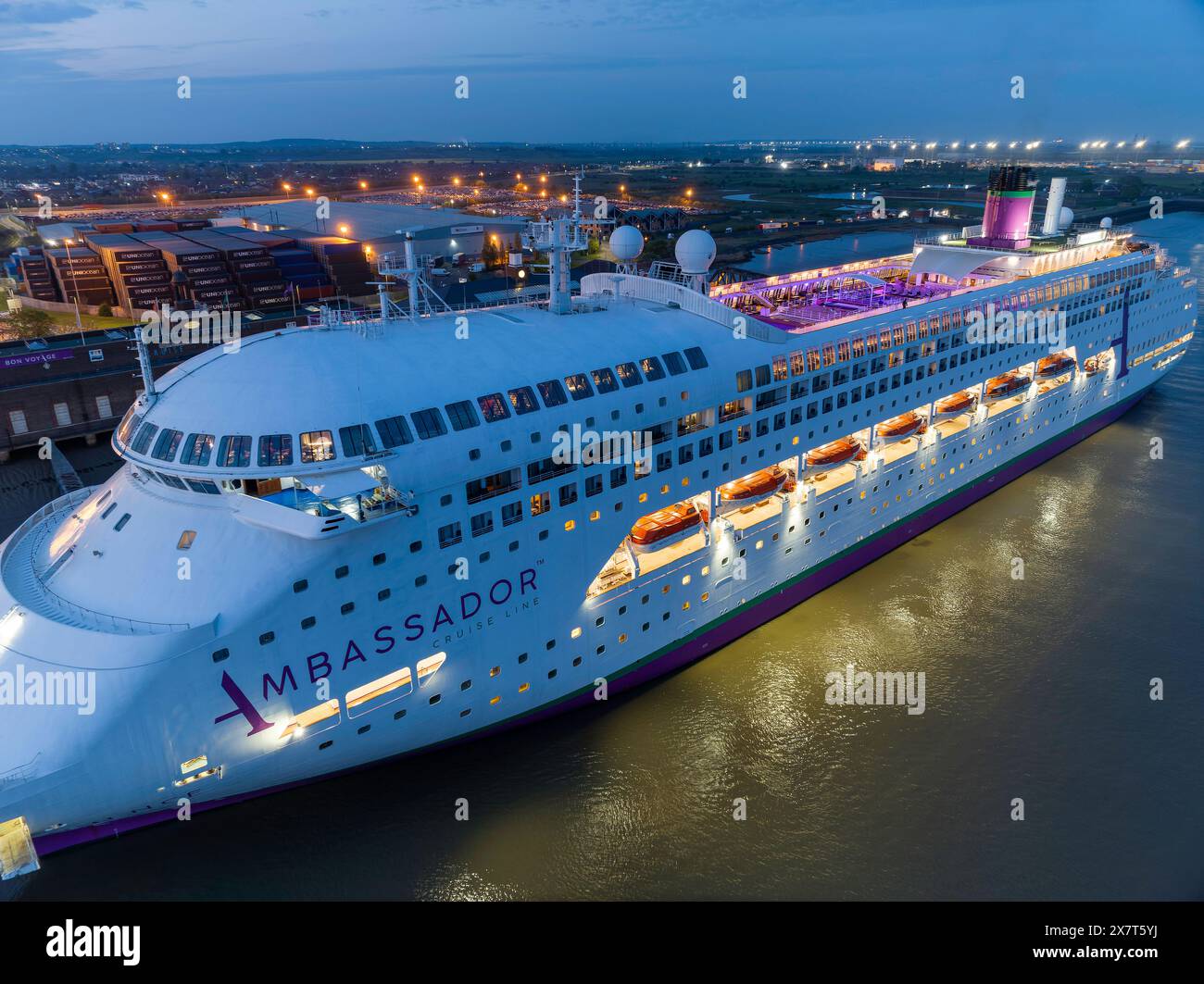 Cruise ship Ambience operated by Essex based Ambassador cruise line ...