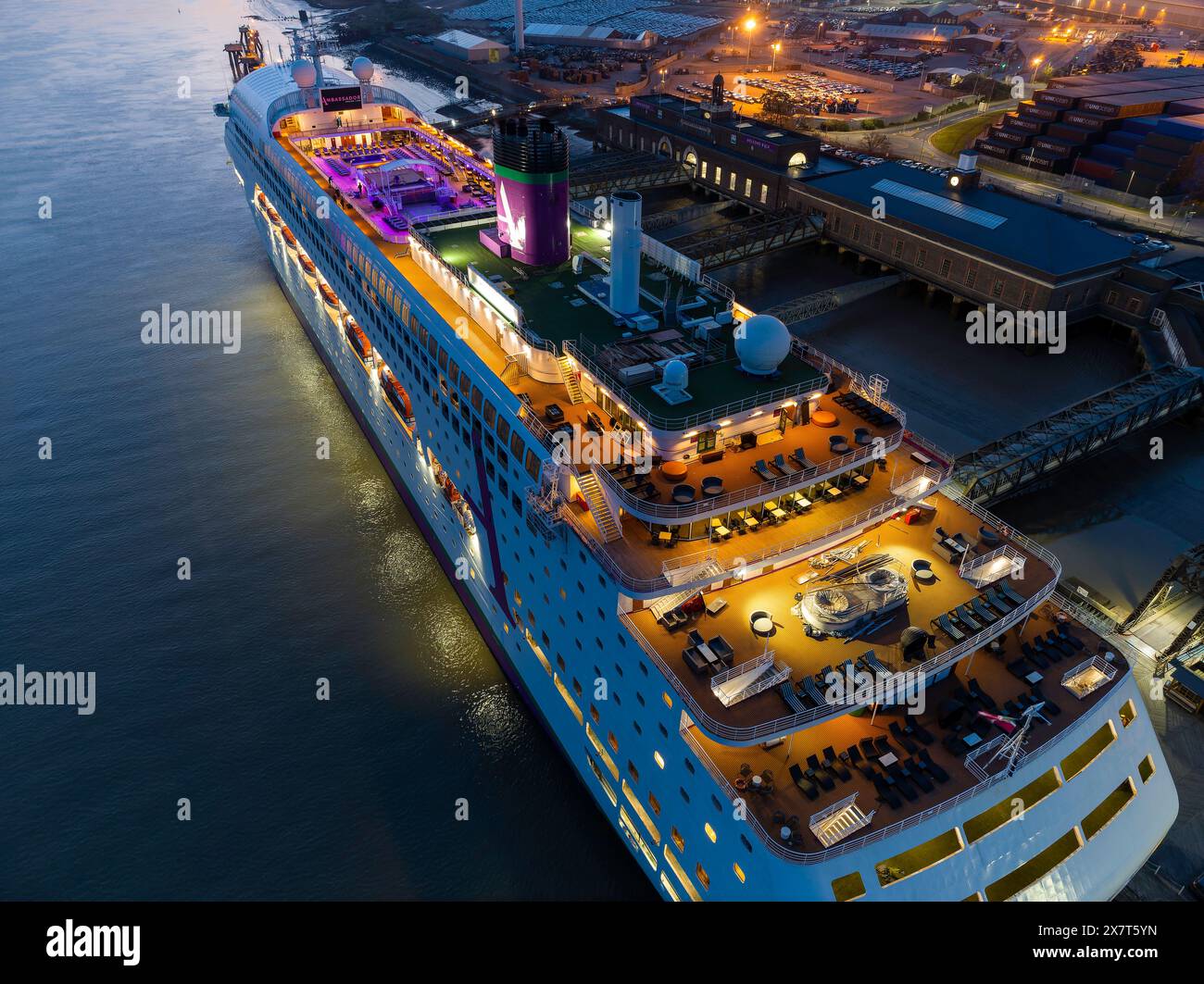 Cruise ship Ambience operated by Essex based Ambassador cruise line ...