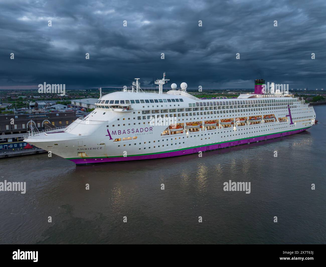 Cruise ship Ambience operated by Essex based Ambassador cruise line ...