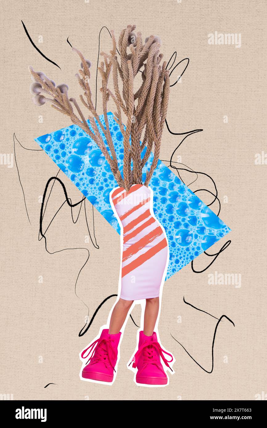 Composite sketch image trend artwork 3D photo collage of silhouette ...