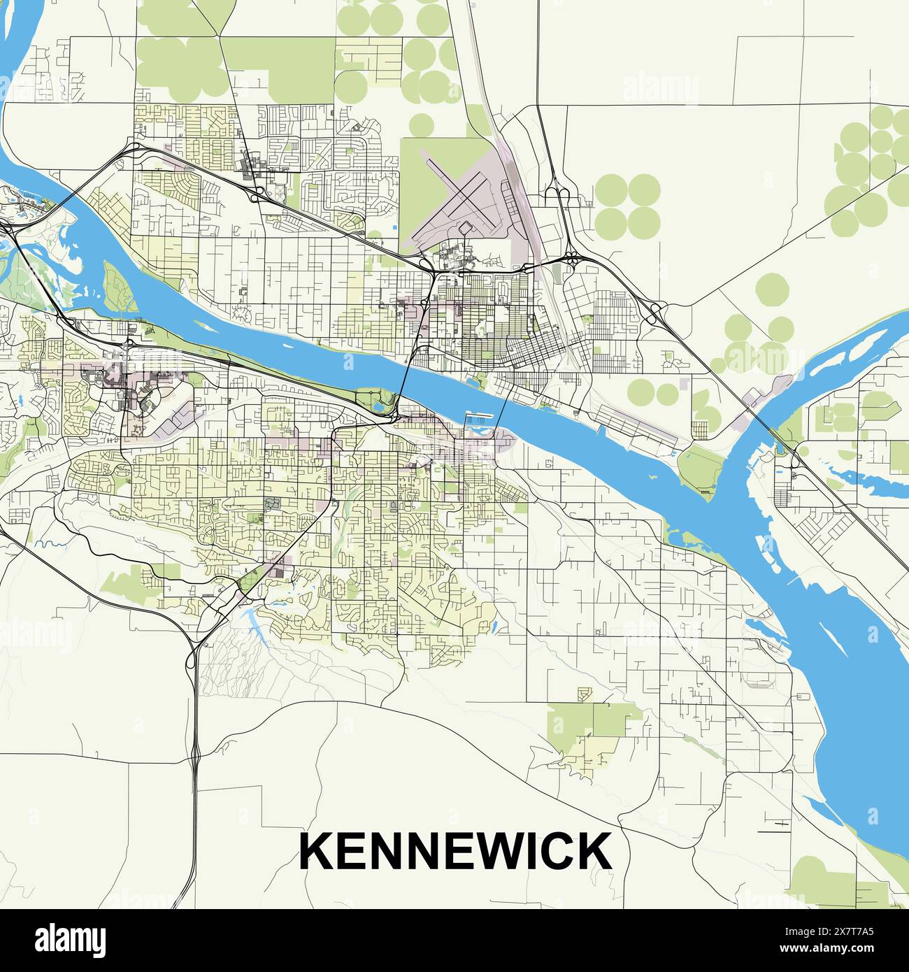 Map of kennewick washington hi-res stock photography and images - Alamy