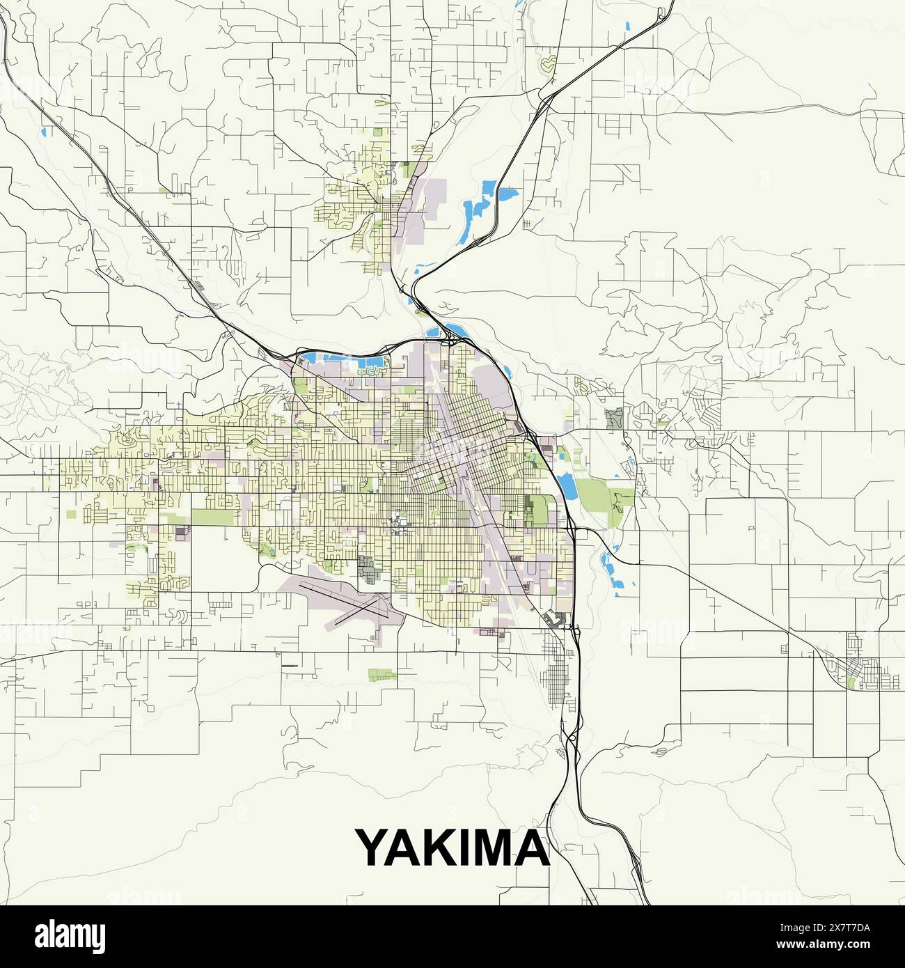 Yakima, Washington, USA map poster art Stock Vector Image & Art - Alamy