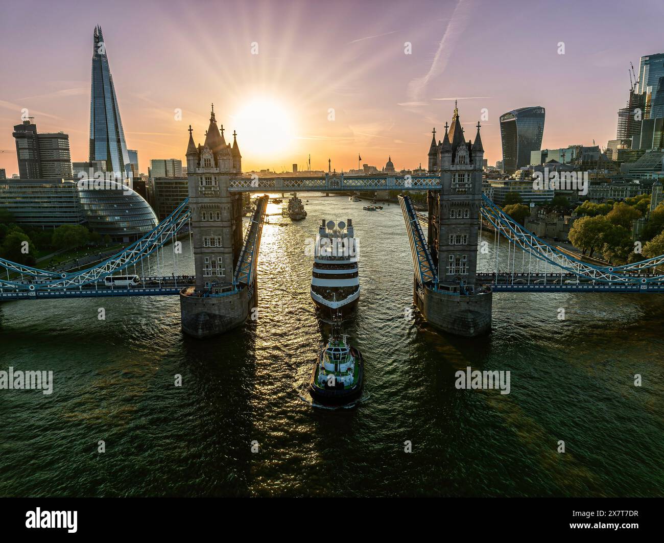 Ultra Luxury Cruise Ship Sails From London, River Thames, UK - 11 May ...
