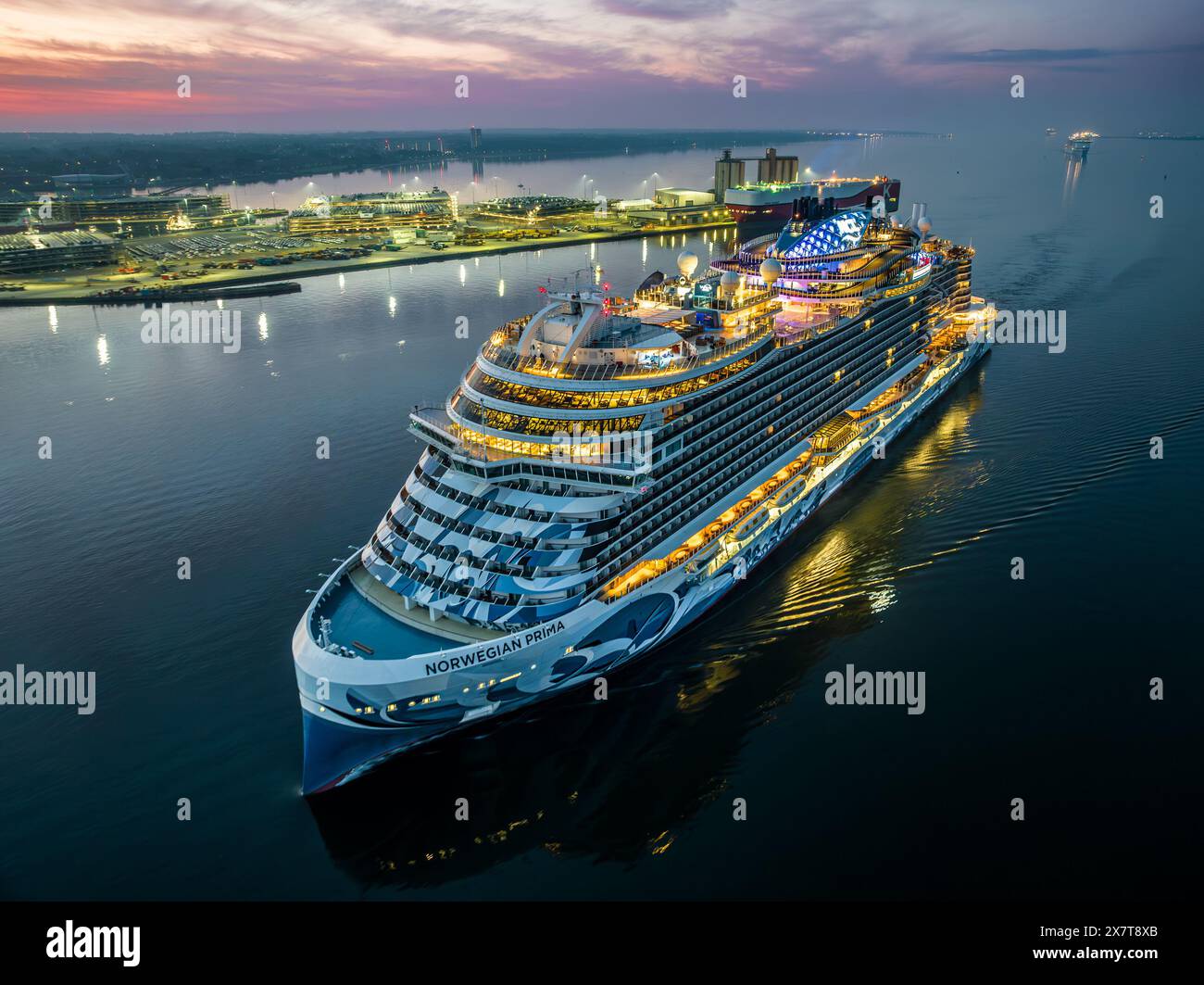 Southampton, UK - 12 May 2024 Cruise ship Norwegian Prima arrives in ...