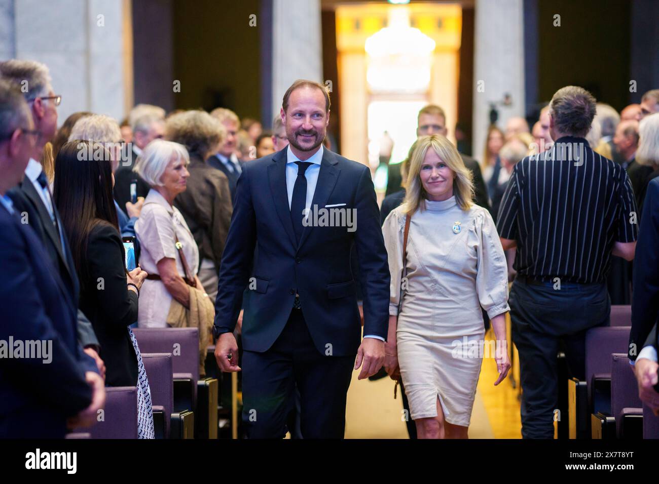Oslo 20240521.Crown Prince Haakon and Oslo's mayor Anne Lindboe arrive ...