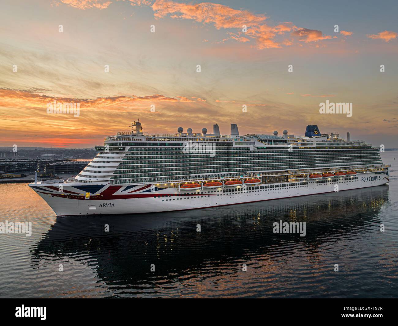 The liner Arvia cruise ship arrives at the French Mediterranean port of ...