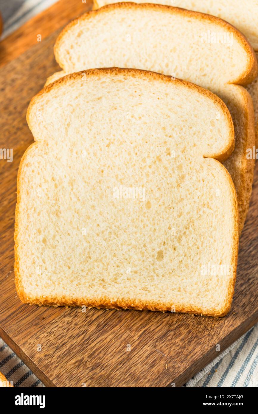 Healthy White Sandwich Bread Loaf Cut into Slices Stock Photo - Alamy