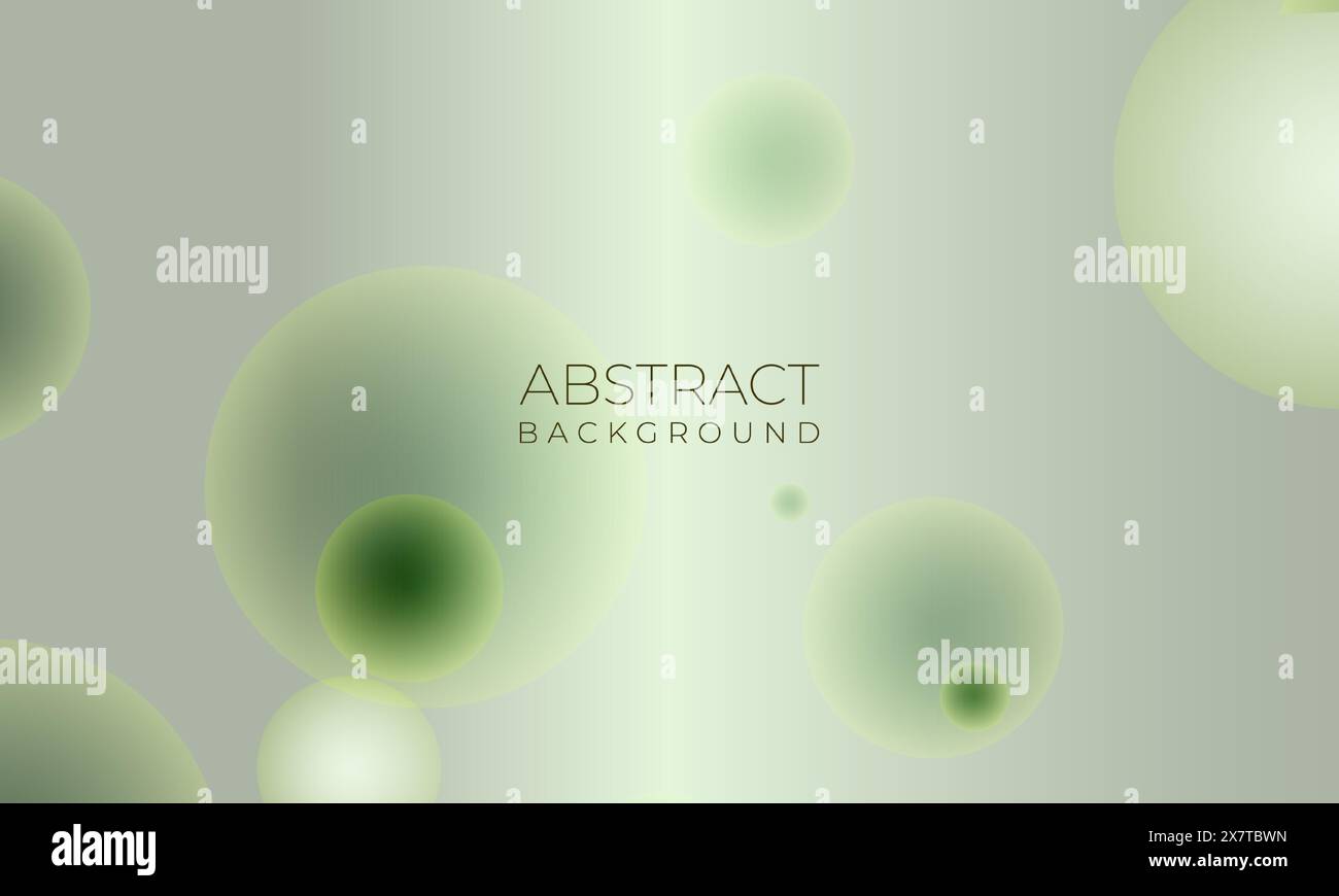 Soft green modern geometric abstract background with circle shapes and ...
