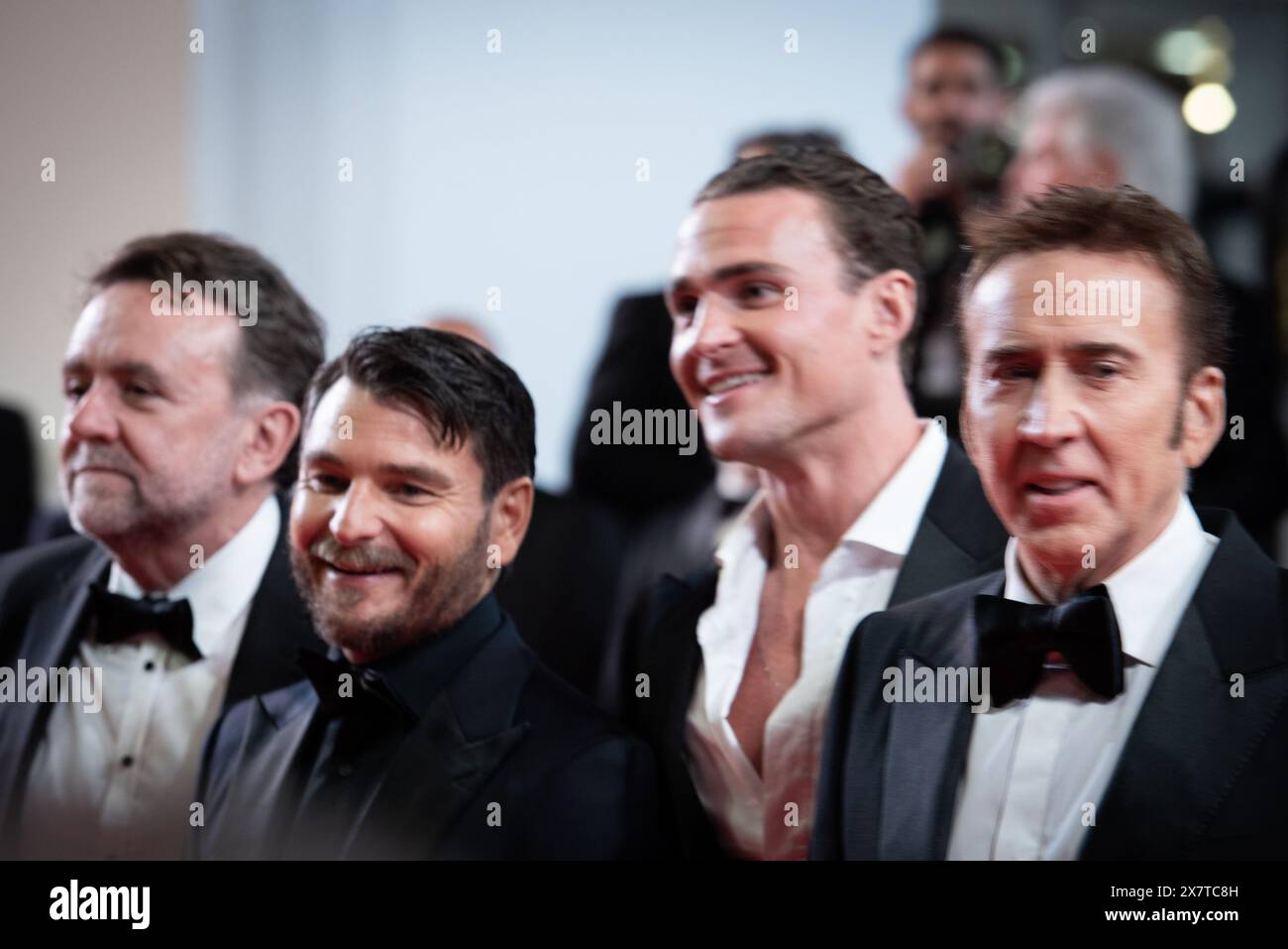 Justin Rosniak, Alexander Bertrand and Nicolas Cage attend "The Surfer ...