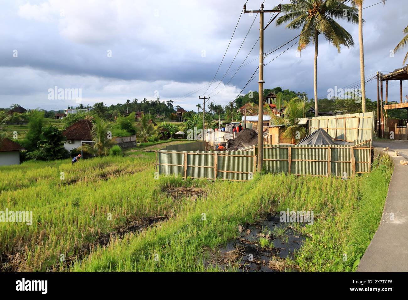 Bali in Indonesia - January 31 2024: construction workers building ...