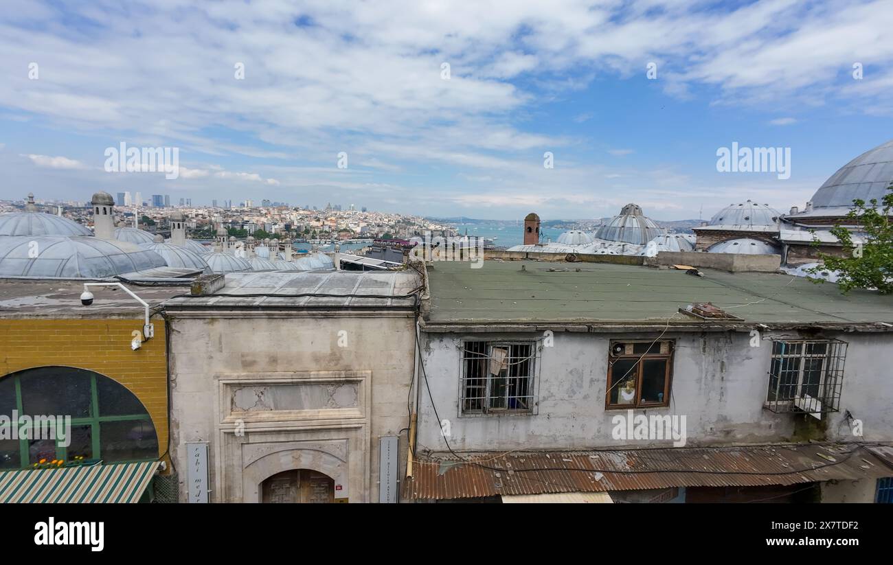 photography of a few old buildings and in background Istanbul city ...