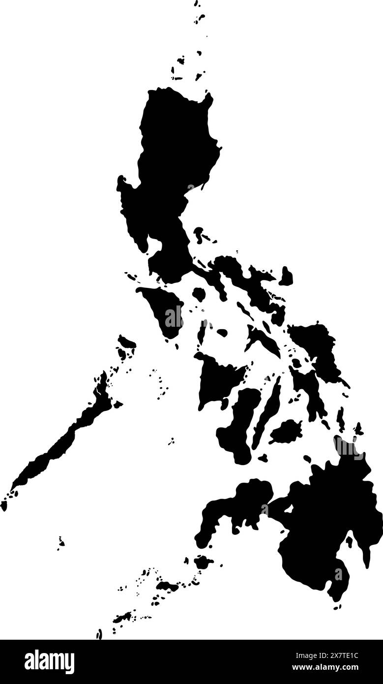 Philippines map silhouette vector illustration Stock Vector Image & Art ...