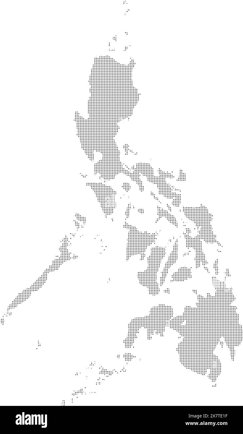 Philippines map silhouette Dotted pattern vector illustration Stock ...