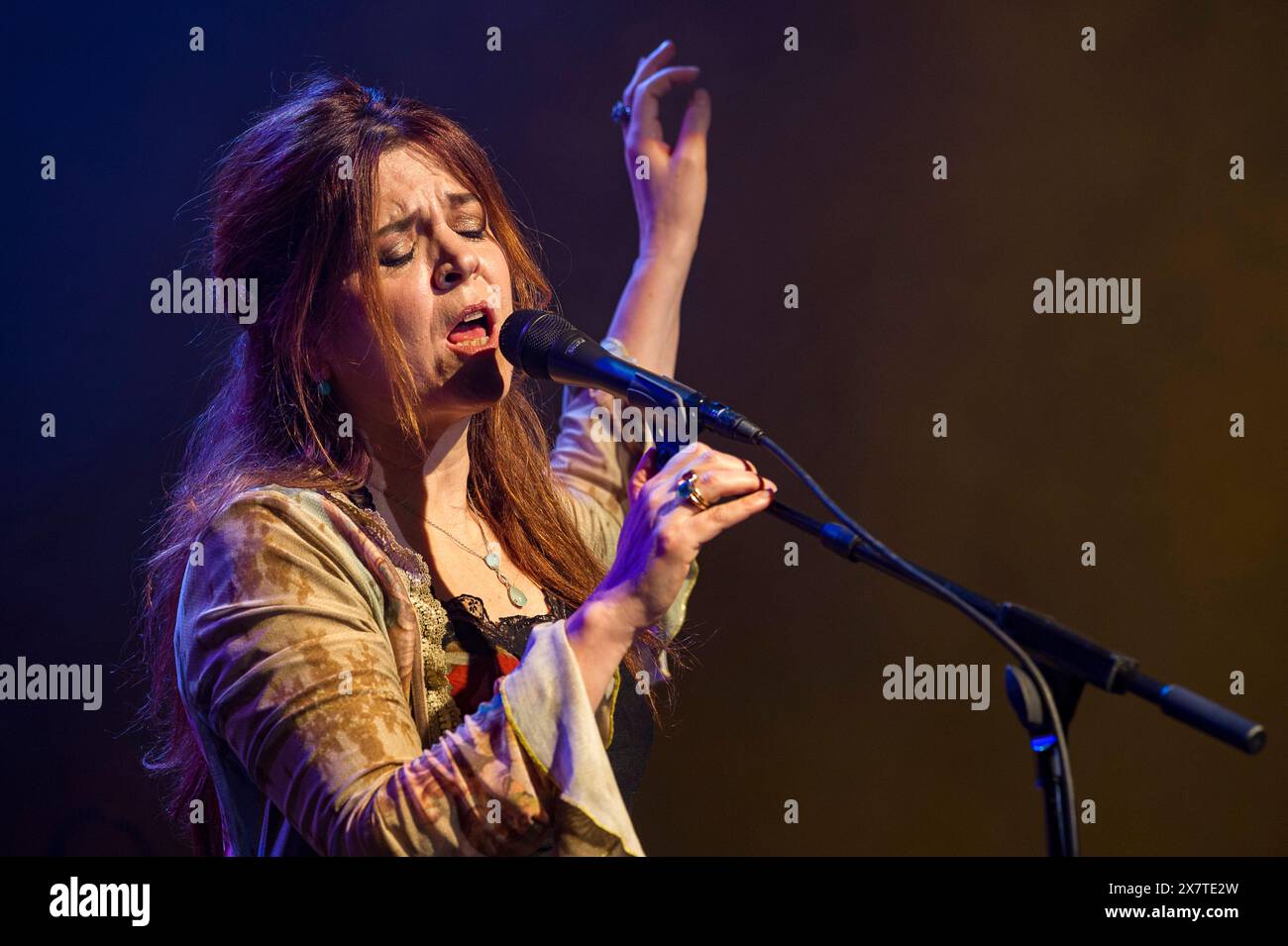 Agnes Jaoui, french actress and singer plays live in Brussels in 2016 ...