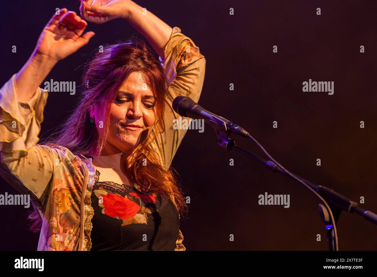 Agnes Jaoui, french actress and singer plays live in Brussels in 2016 ...