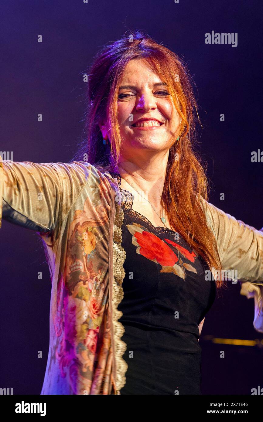 Agnes Jaoui, french actress and singer plays live in Brussels in 2016 ...