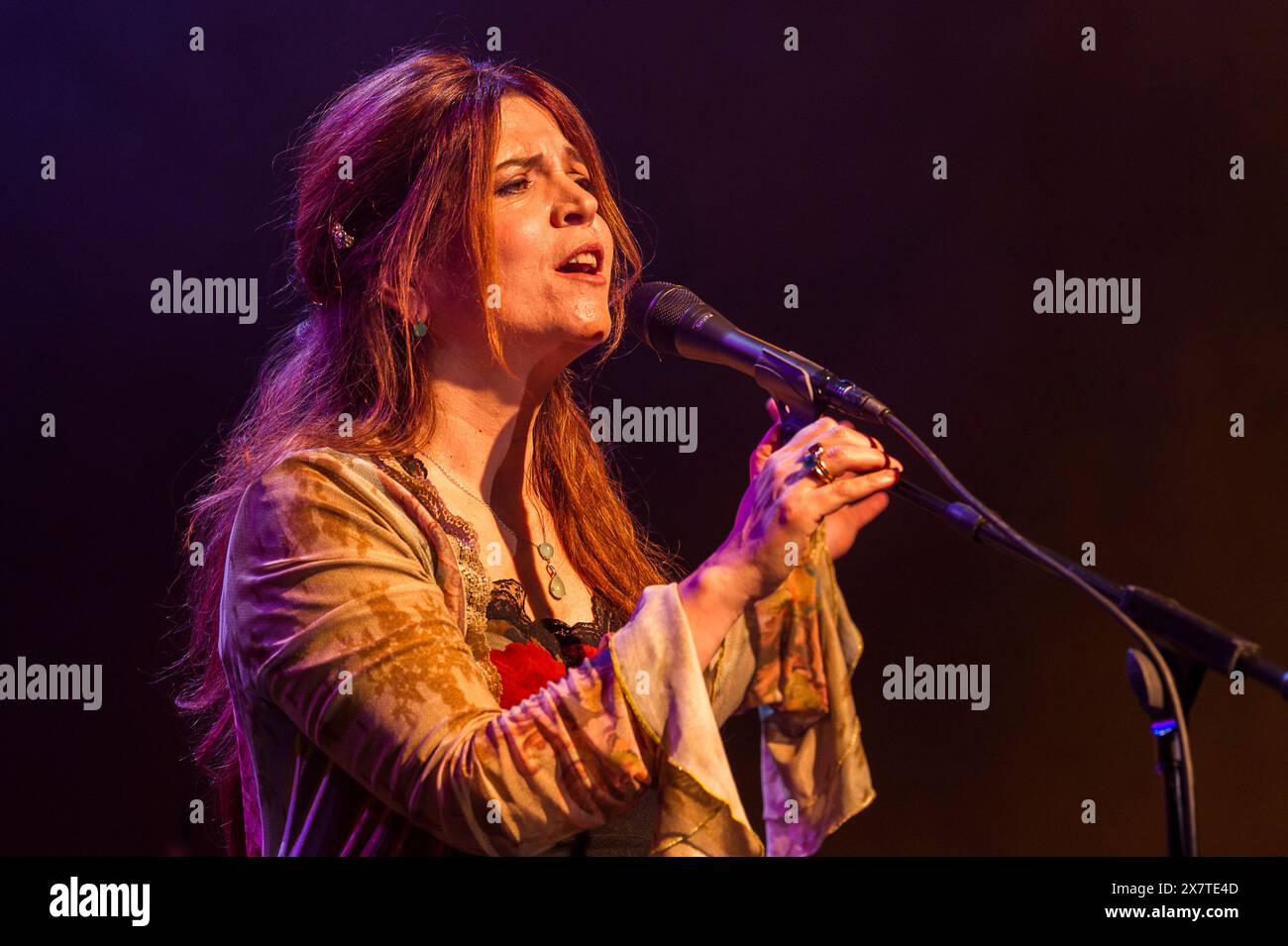 Agnes Jaoui, french actress and singer plays live in Brussels in 2016 ...