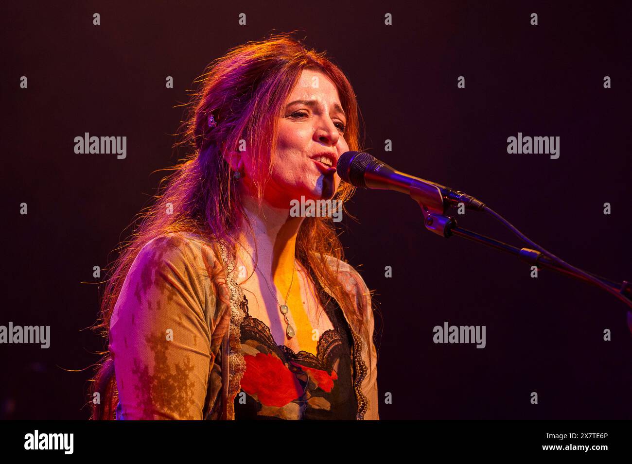 Agnes Jaoui, french actress and singer plays live in Brussels in 2016 ...