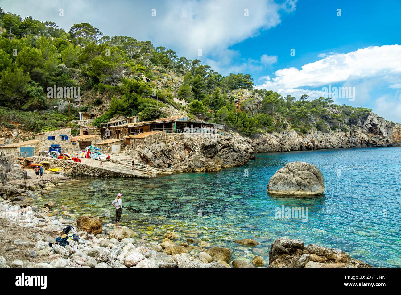 Coastal hike to the bay of Cala de Deià on the beautiful Balearic ...