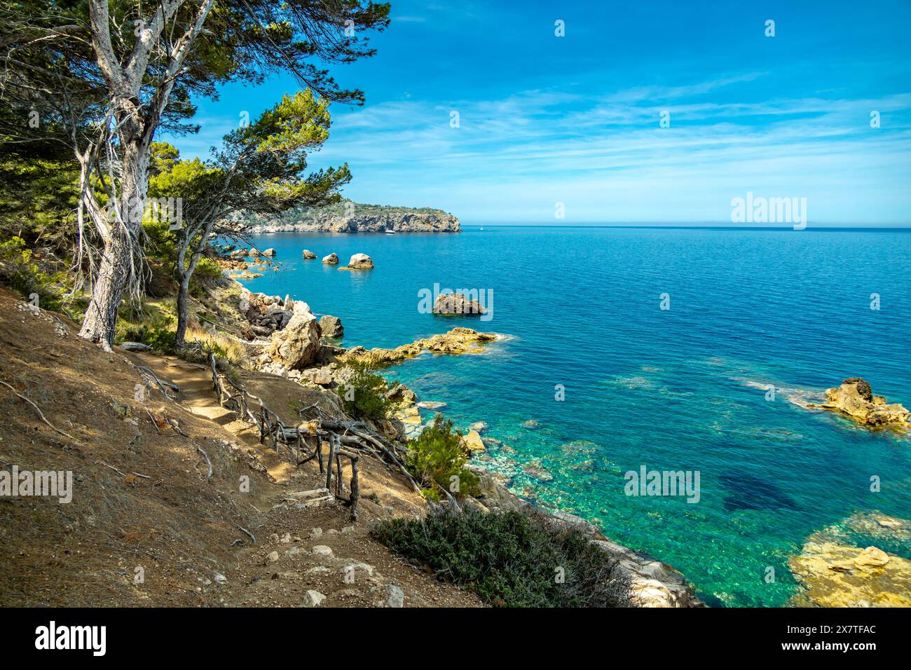 Coastal hike to the bay of Cala de Deià on the beautiful Balearic ...
