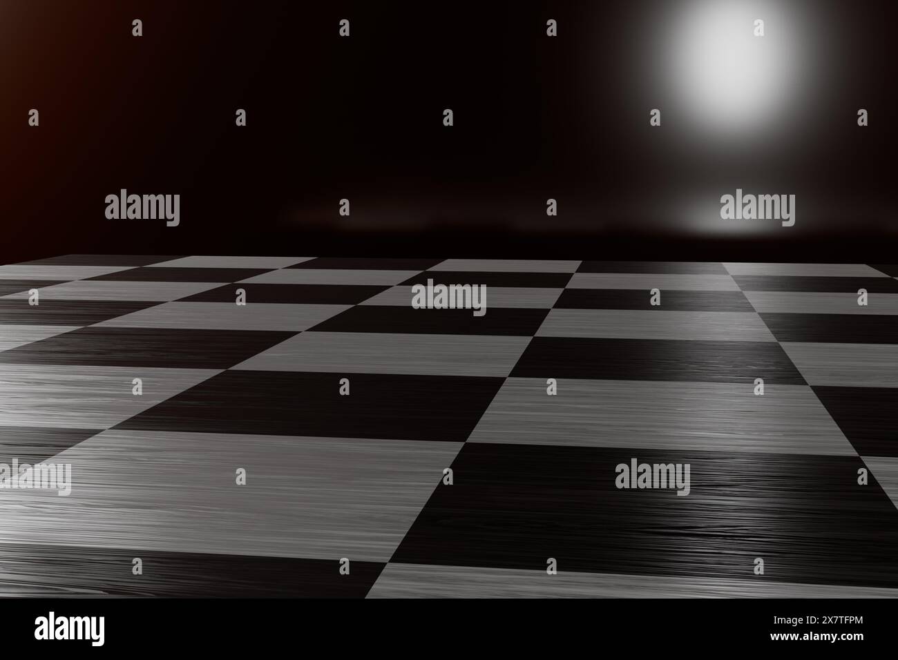 Checkerboard pattern with reflective surface under a spotlight.3d rendering Stock Photo - Alamy