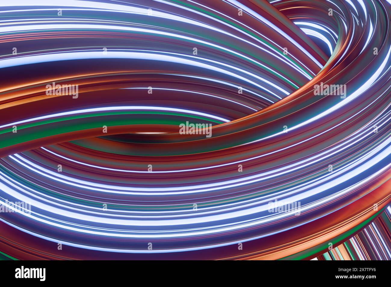 Colorful light trails forming abstract patterns.3d rendering Stock ...