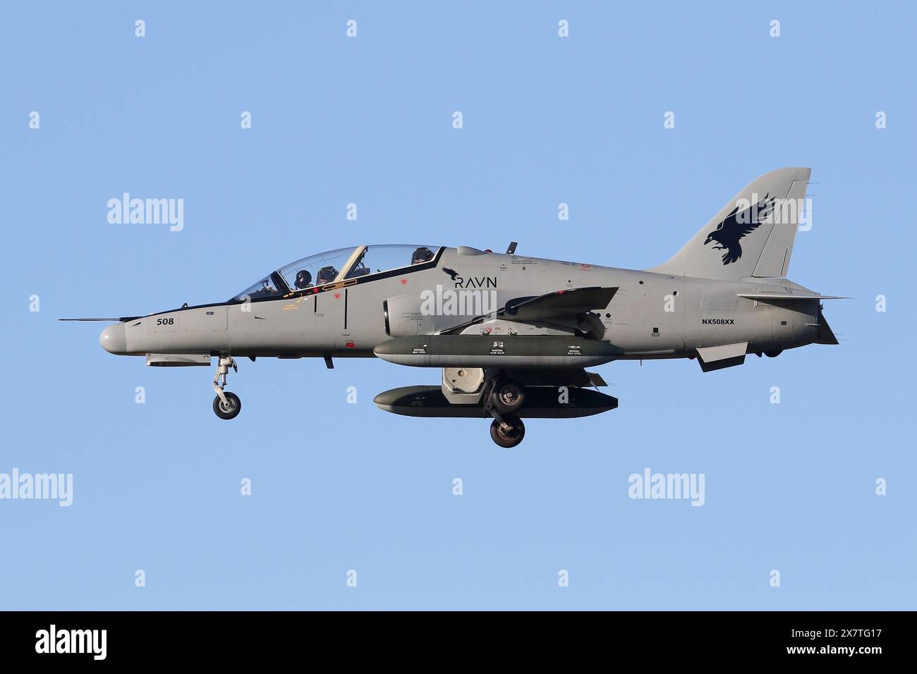 A former Republic of Korea Hawk T67 landing at RAF Lakenheath. These are now flown by RAVN, a ...