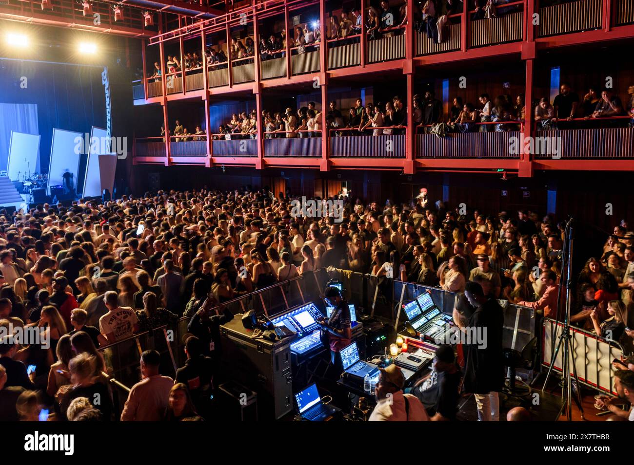 Concert hall Ancienne Belgique in Brussels with the public standing ...
