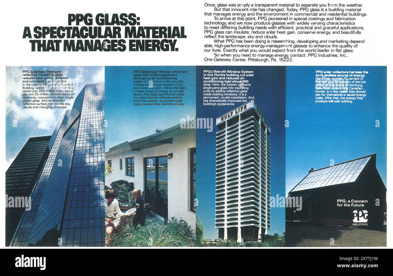 1978 PPG Pittsburgh Plate Glass Industries ad with Riverplace Tower ...