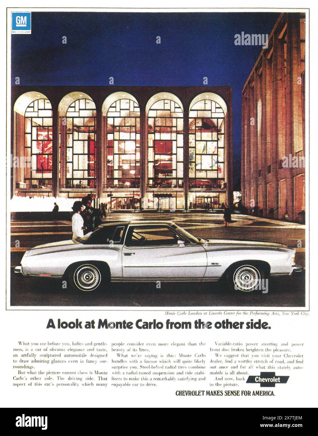 1974 Chevrolet Monte Carlo Landau Car Ad Stock Photo - Alamy