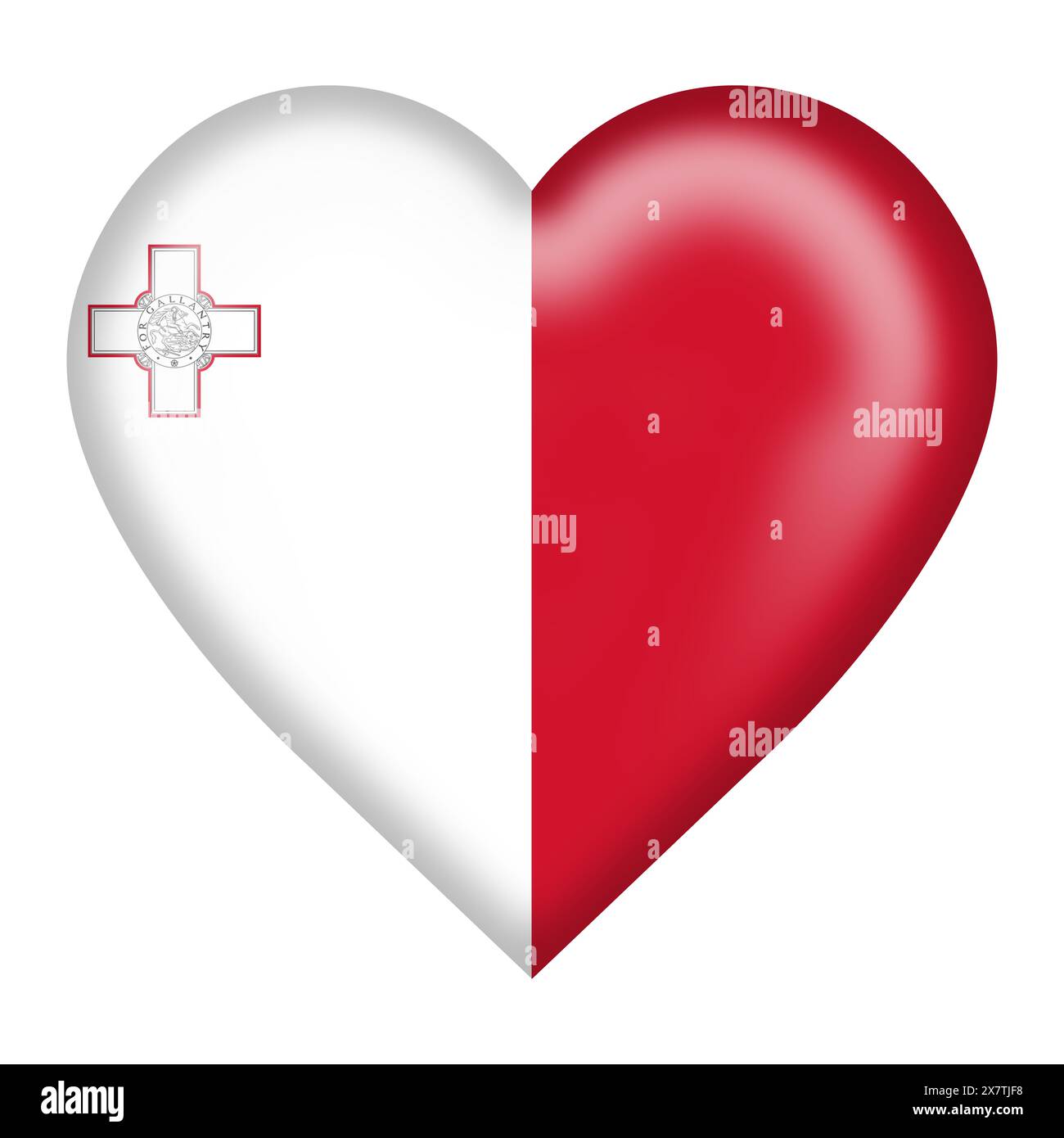 Malta flag heart button with clipping path Stock Photo - Alamy