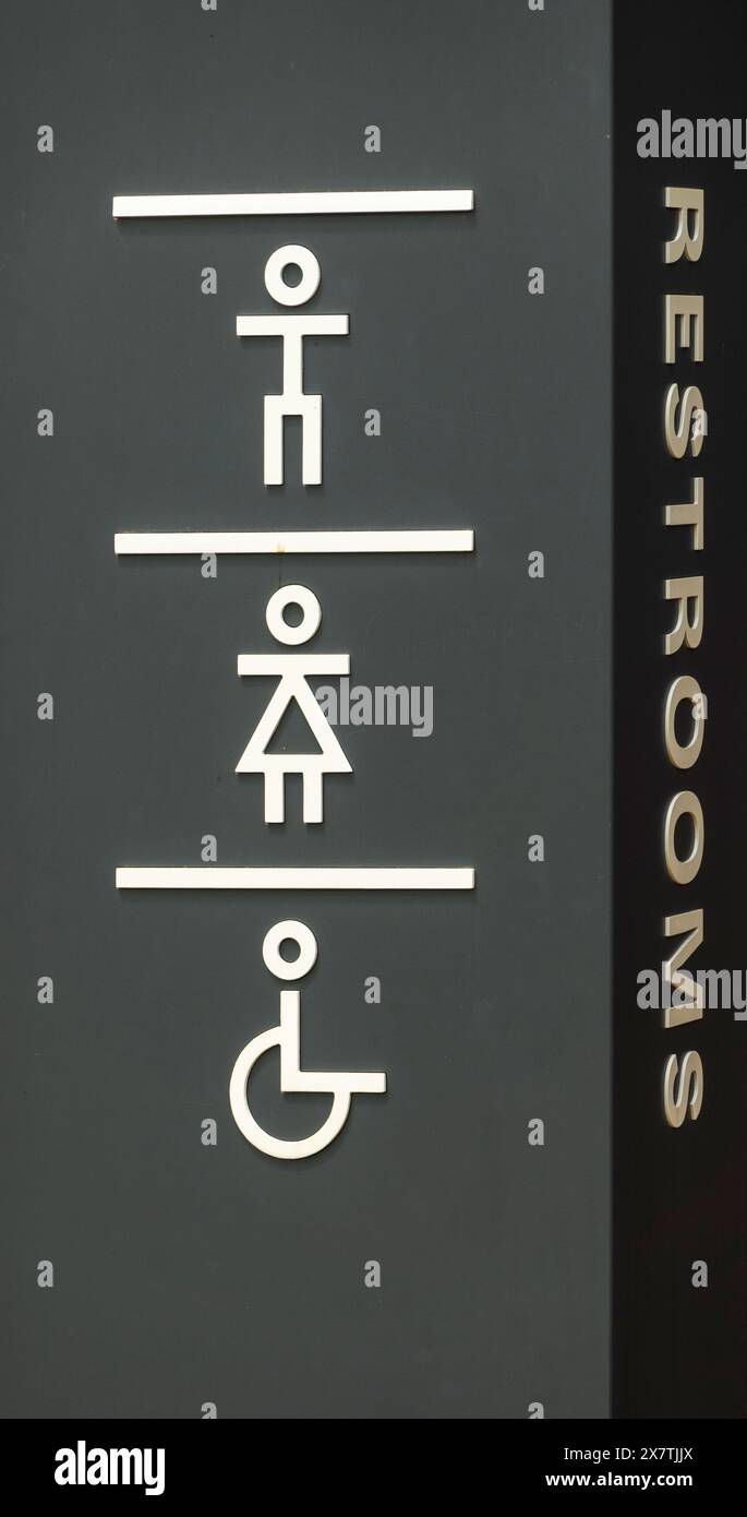 modern restrooms sign Stock Photo - Alamy