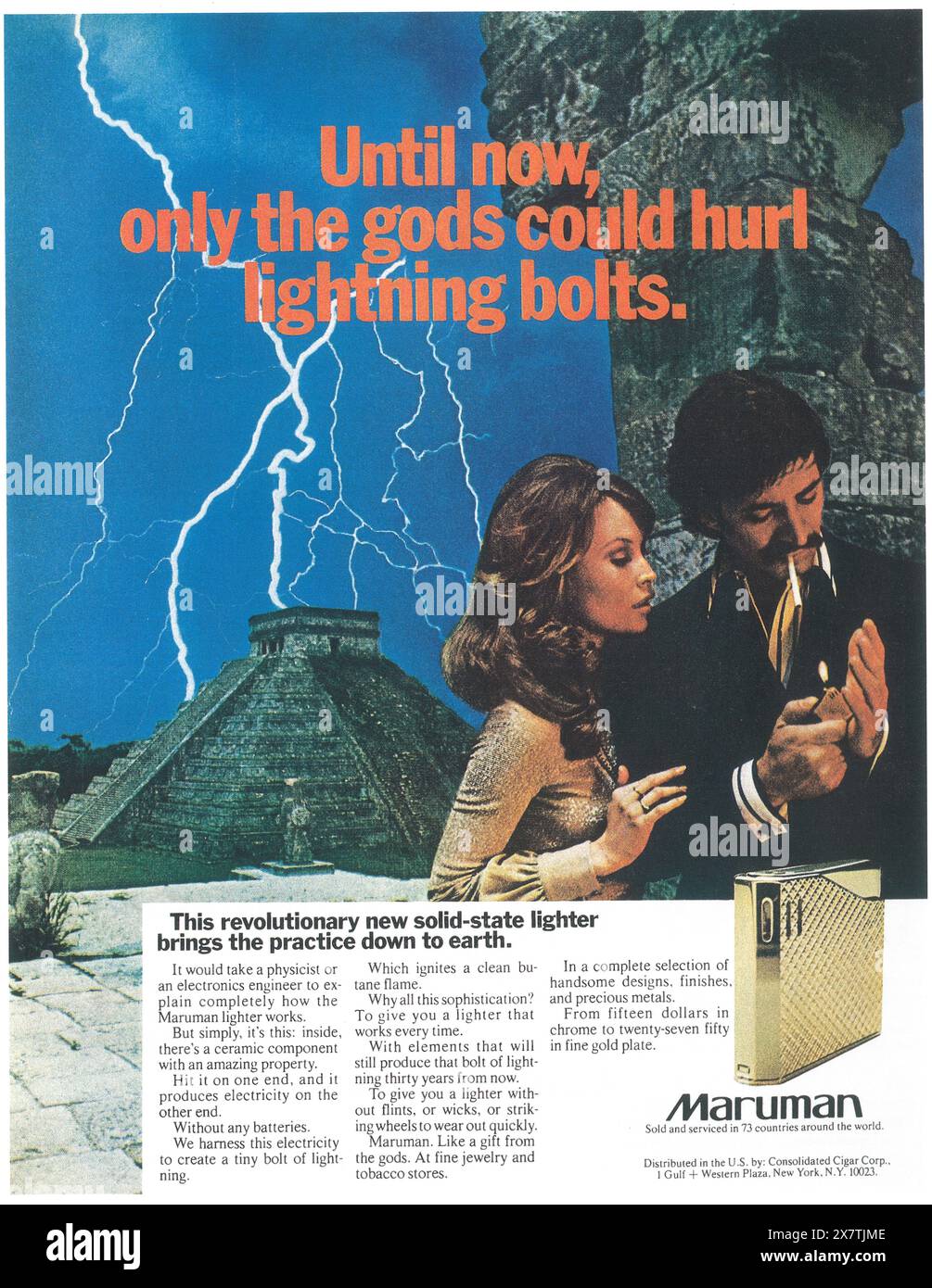 1970 Maruman Solid State Lighters Ad Stock Photo - Alamy