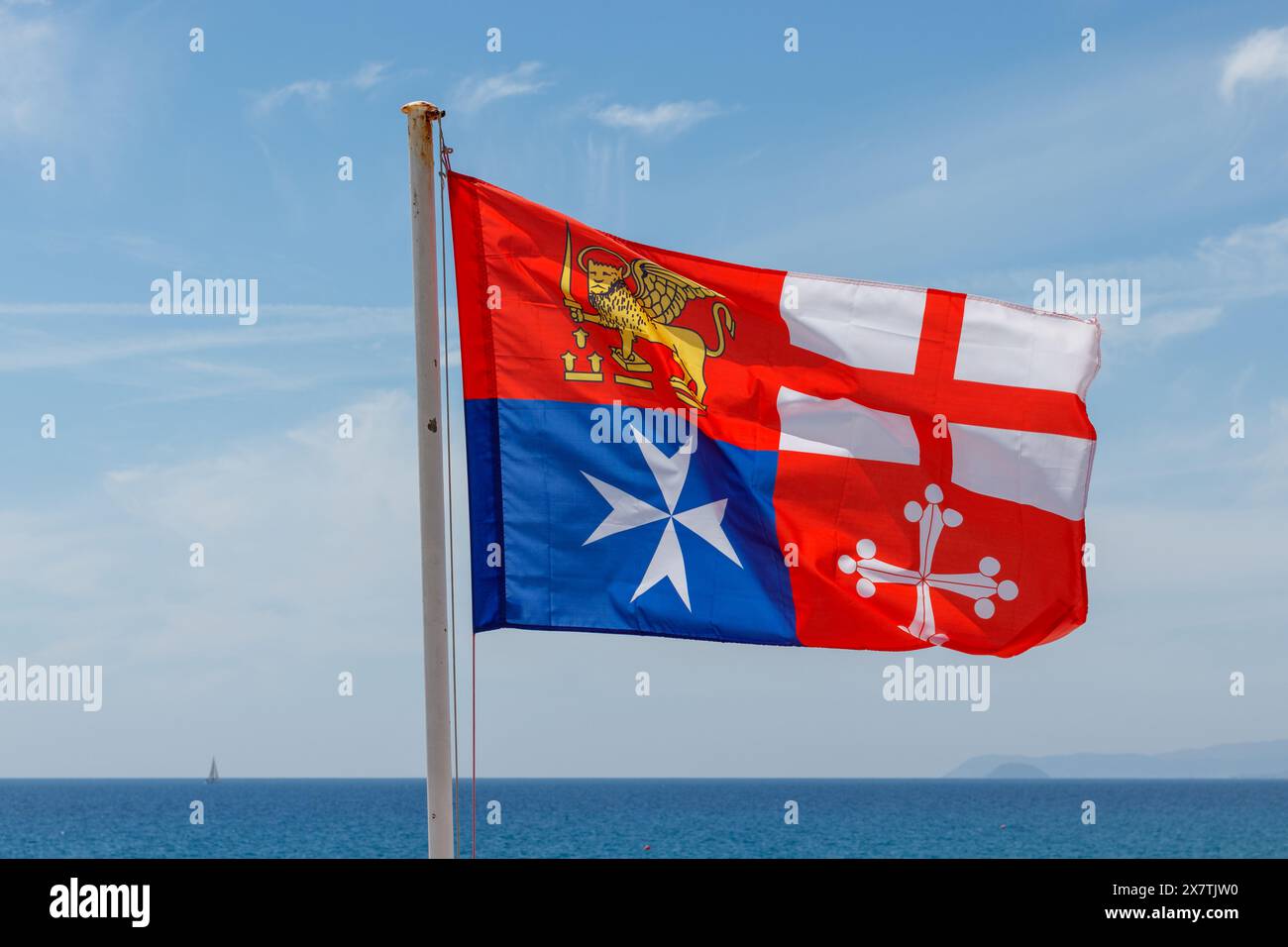 Windswept flag of Italian Navy Marina Militare Stock Photo - Alamy