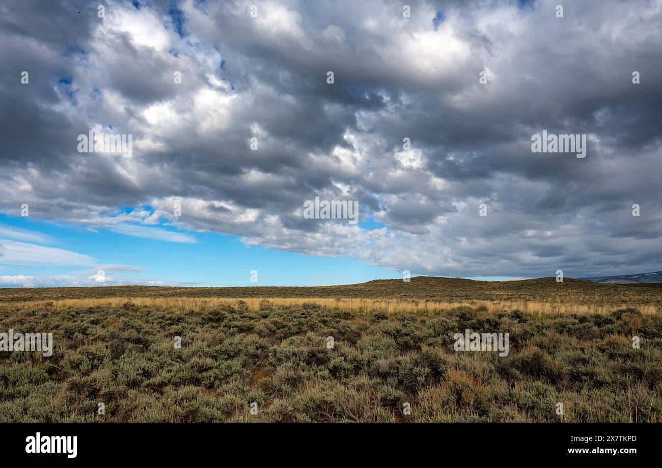 May 21, 2024: Dramatic early morning clouds mount over the high desert ...