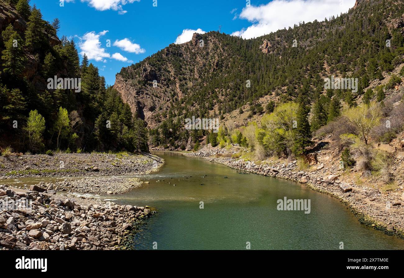 May 21, 2024: The Gunnison River begins its flow into the deep canyons ...