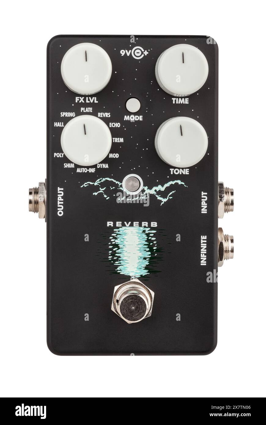 reverb guitar pedal path isolated on white Stock Photo - Alamy