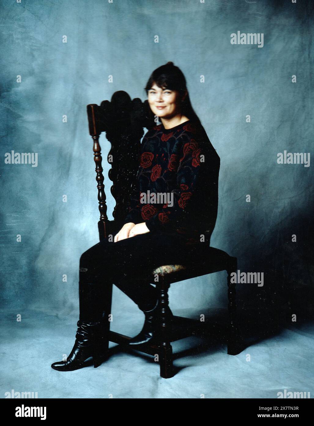 ROUND THE WORLD YACHTSWOMAN TRACEY EDWARDS, WOMAN ON CANVAS, 1990 PIC ...