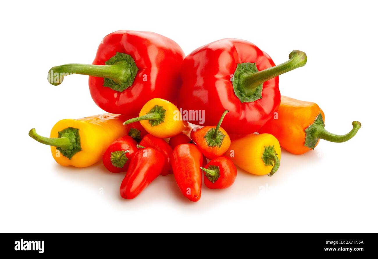 sweet pepper mix path isolated on white Stock Photo - Alamy