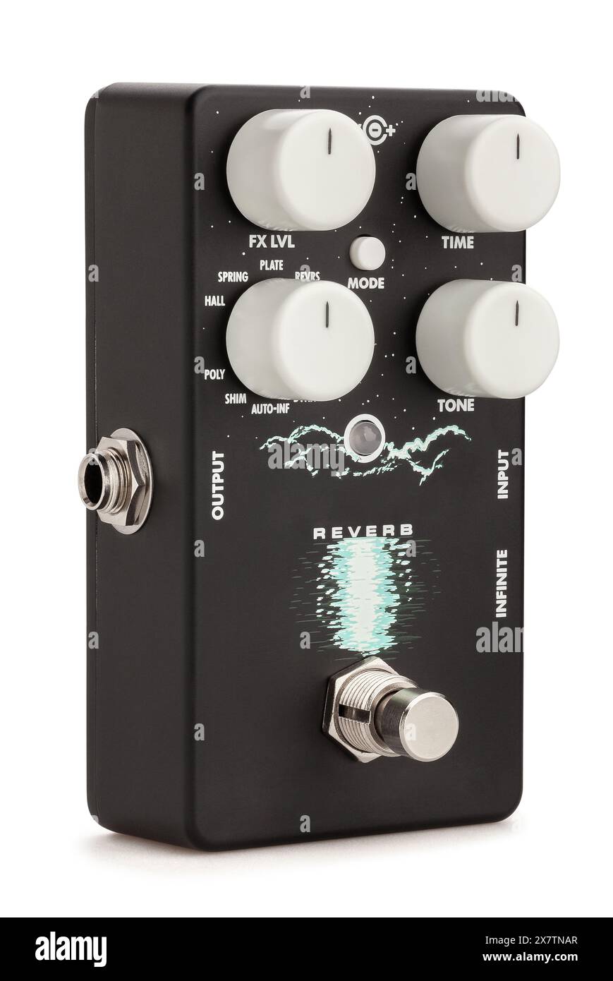 reverb guitar pedal path isolated on white Stock Photo - Alamy