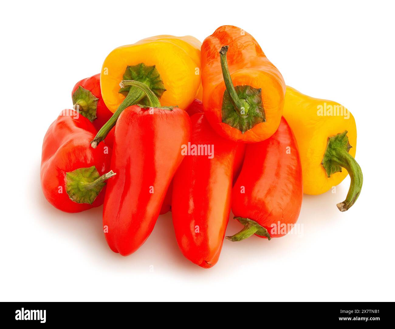 mini bell pepper mix path isolated on white Stock Photo - Alamy