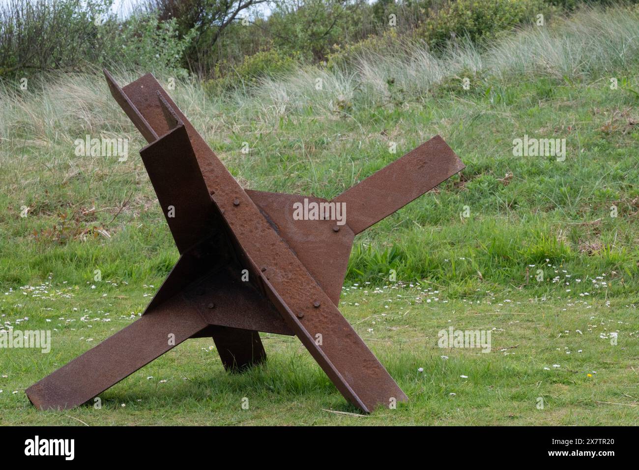 Normandy France D-Day soldiers sculptures and hedgehogs near Utah Beach ...