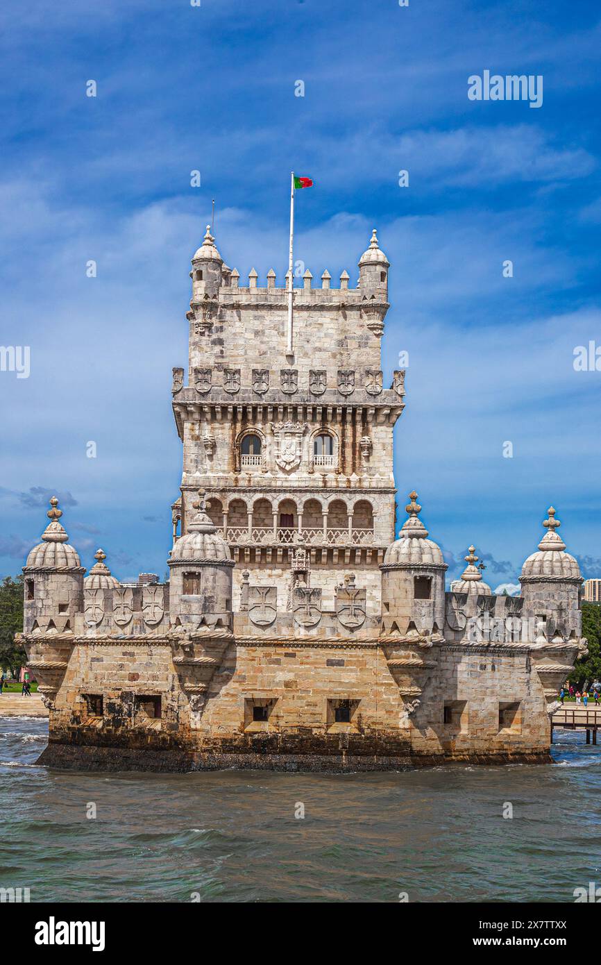 The Belem Tower (Torre de Belem) built 1514-1520 in Lisbon, Portugal ...