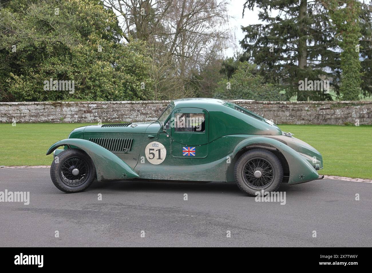 A 1938 Bentley Derby arrives at Rose Castle in Dalston, Cumbria. The ...